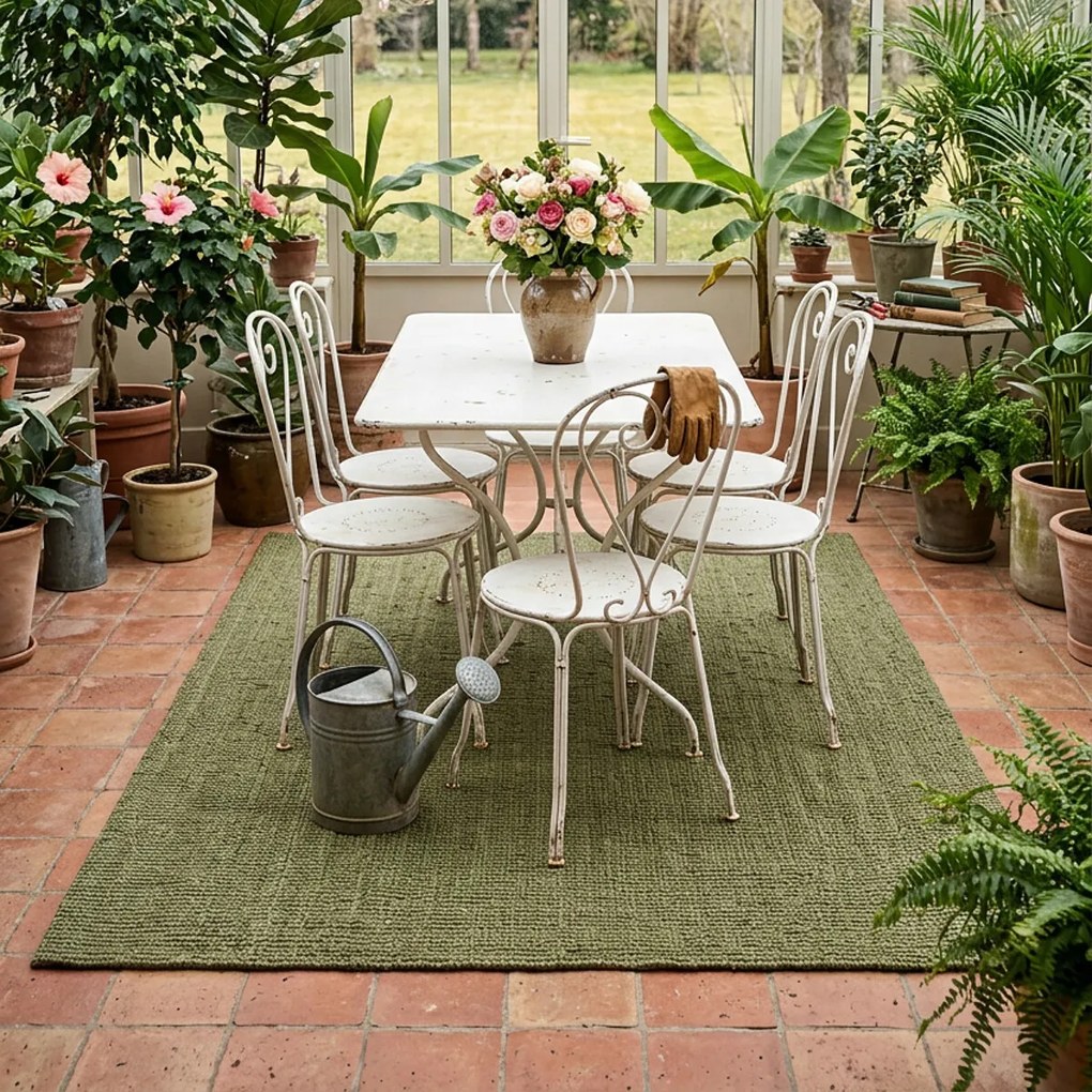 Hanse Home, Kusový koberec Bouclé Jute 105977 Jungle Green, 120x170, zelená, chodba / předsíň
