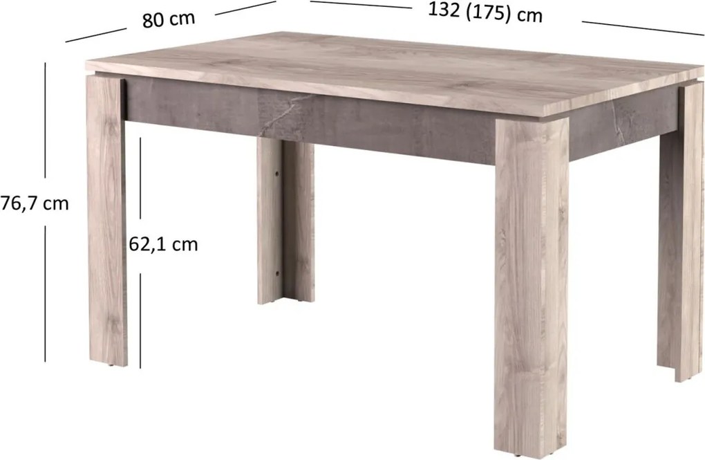 Rozkládací stůl 130/172 kaštan nairobi / onyx Jazz