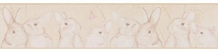 30330-5 dětské bordury na zeď Lovely Friends | 17 cm x 5 m | béžová, růžová, hnědá