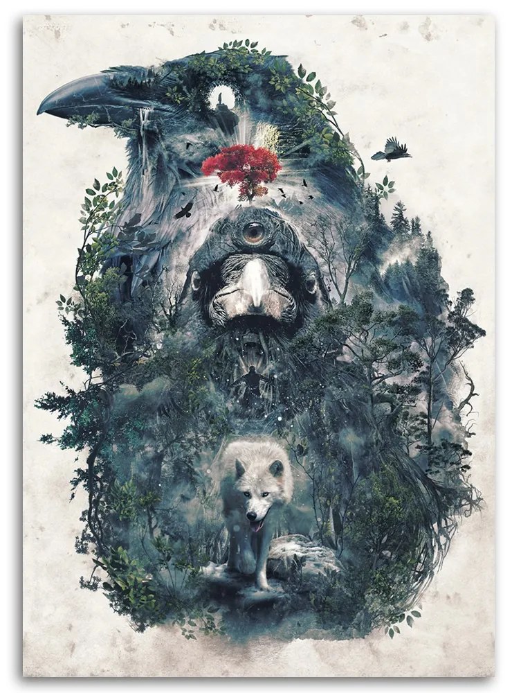 Gario Obraz na plátně Kouzelný les v podobě ptáka - Barrett Biggers Rozměry: 40 x 60 cm