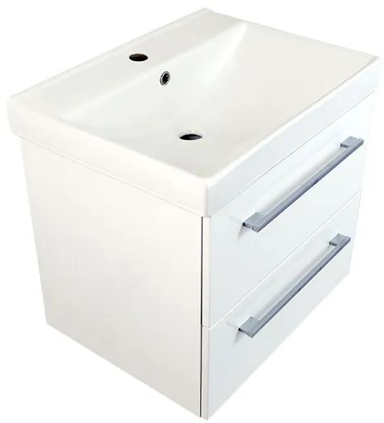 BPS-koupelny Koupelnová skříňka s keramickým umyvadlem Emilio W 60 - bílá
