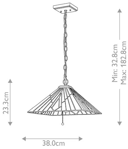 Elstead TF-ALDERLEY-P - Lustr na řetězu Tiffany ALDERLEY 1xE27/60W/230V