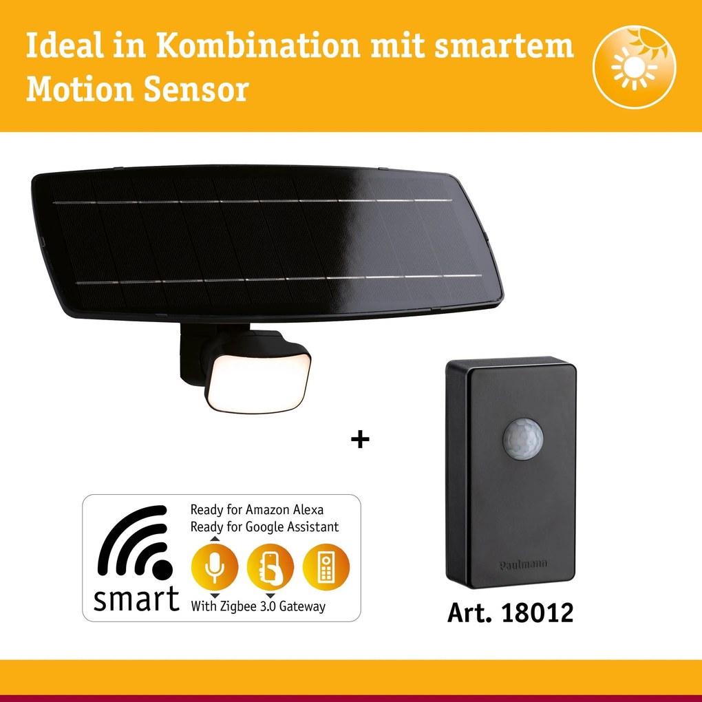 P 95706 Solární reflektor Smart Home Zigbee 3.0 Flotas Zigbee IP65 3000K antracit - PAULMANN