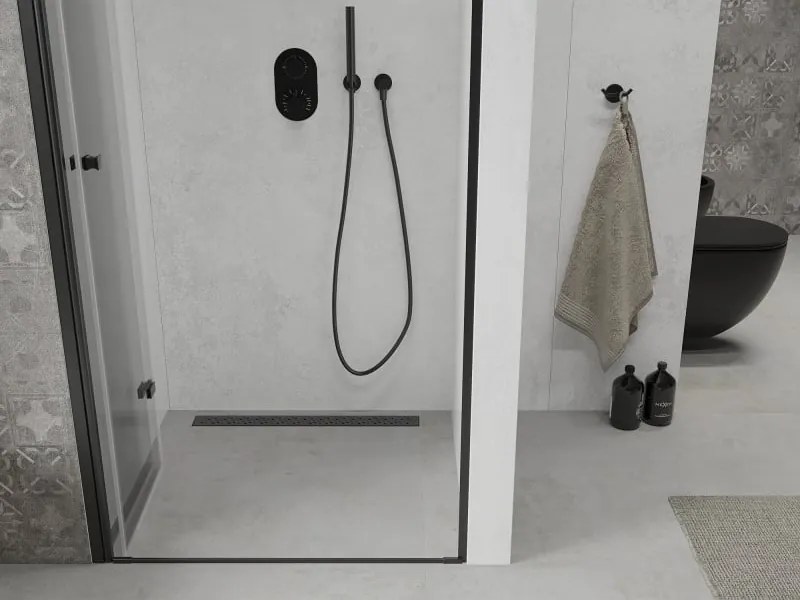 Mexen Lima skládací sprchové dveře 80 cm, transparentní, černé - 856-080-000-70-00