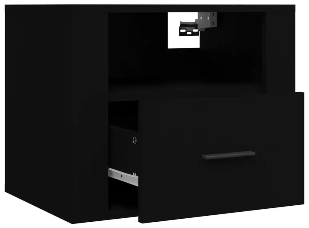 Nástěnný noční stolek černý 50x36x40 cm