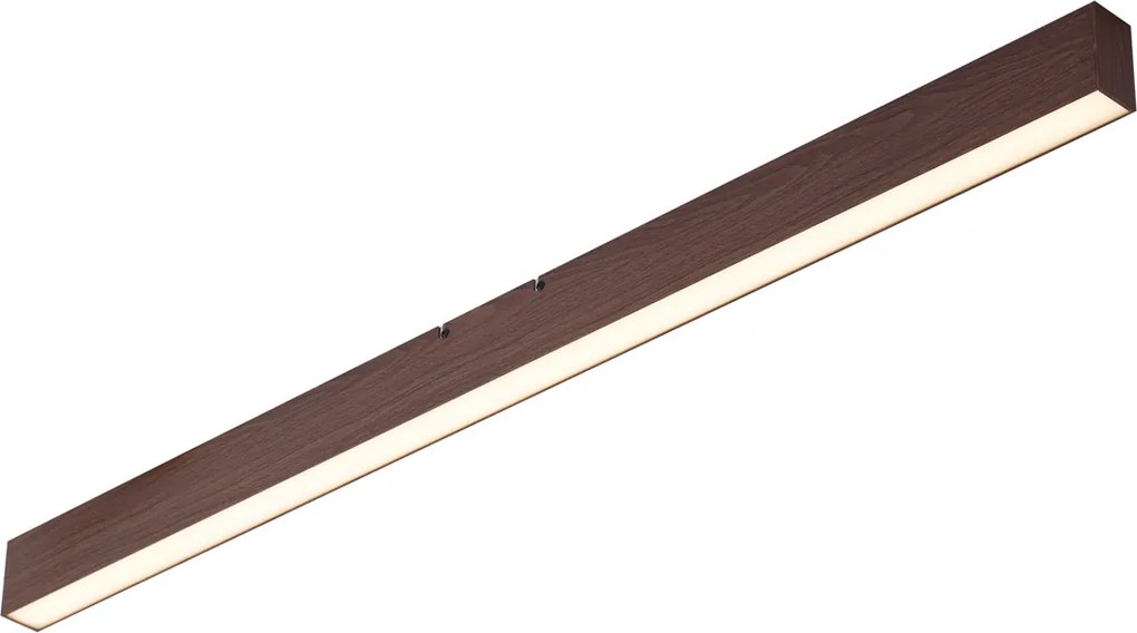 Moderní stropní svítidlo vzhled ořechového dřeva vč. LED 3-stupňově stmívatelné 2700-4000K s přepínačem DIP - Keane