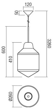 Redo 01-1772 - Lustr na lanku AMNO 1xE27/42W/230V pr. 26 cm béžová