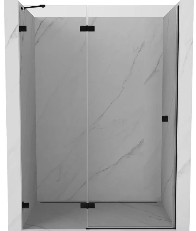 Mexen, Mexen Lunar levé otočné sprchové dveře 140 cm, transparentní, černé - 834-140-000-70-00-L