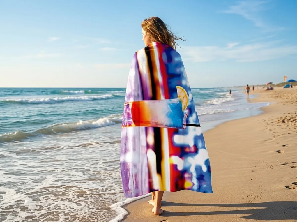 Rychleschnoucí XXL plážová osuška FRIZZEL barevná 150 x 210 cm, 100% mikrovlákno