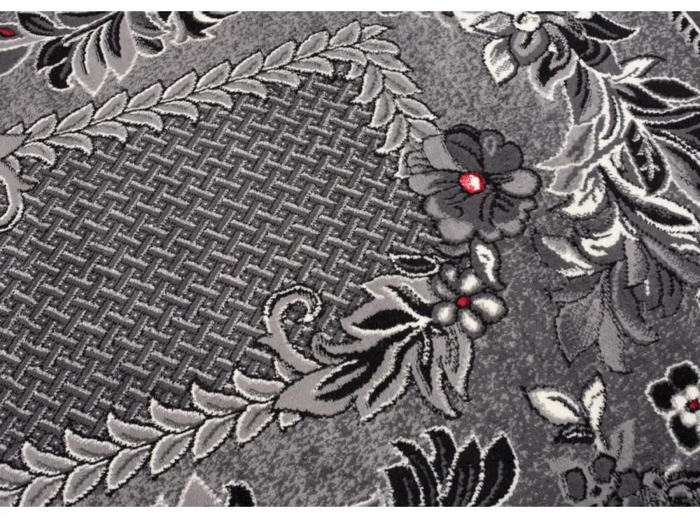 Kusový koberec PP Květiny šedý atyp 100x150cm