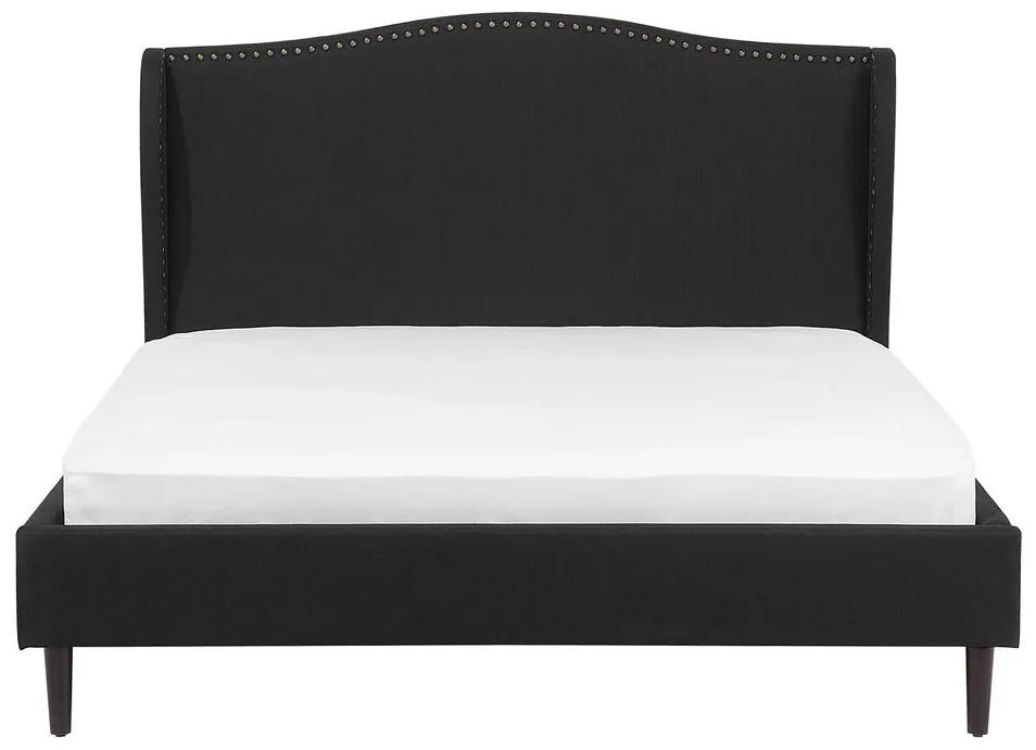 Manželská postel 140 cm COLLETTE (s roštem) (černá). 1007209