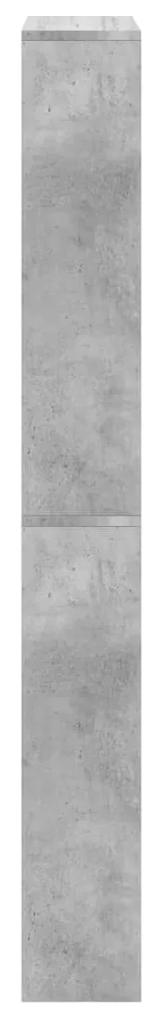 Botník se zrcadlem 4patrový betonově šedý 63 x 17 x 134 cm