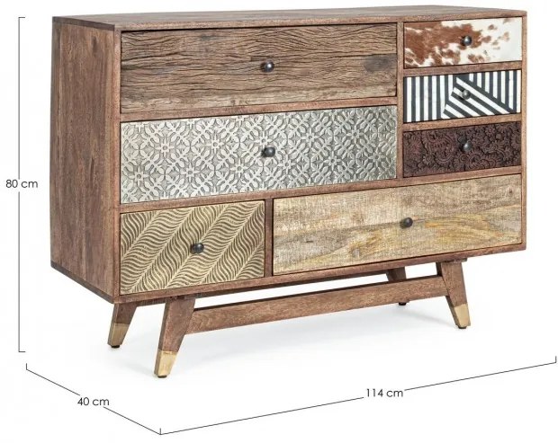 BIZZOTTO komoda DHAVAL se 7 zásuvkami 80x114 cm 0746786