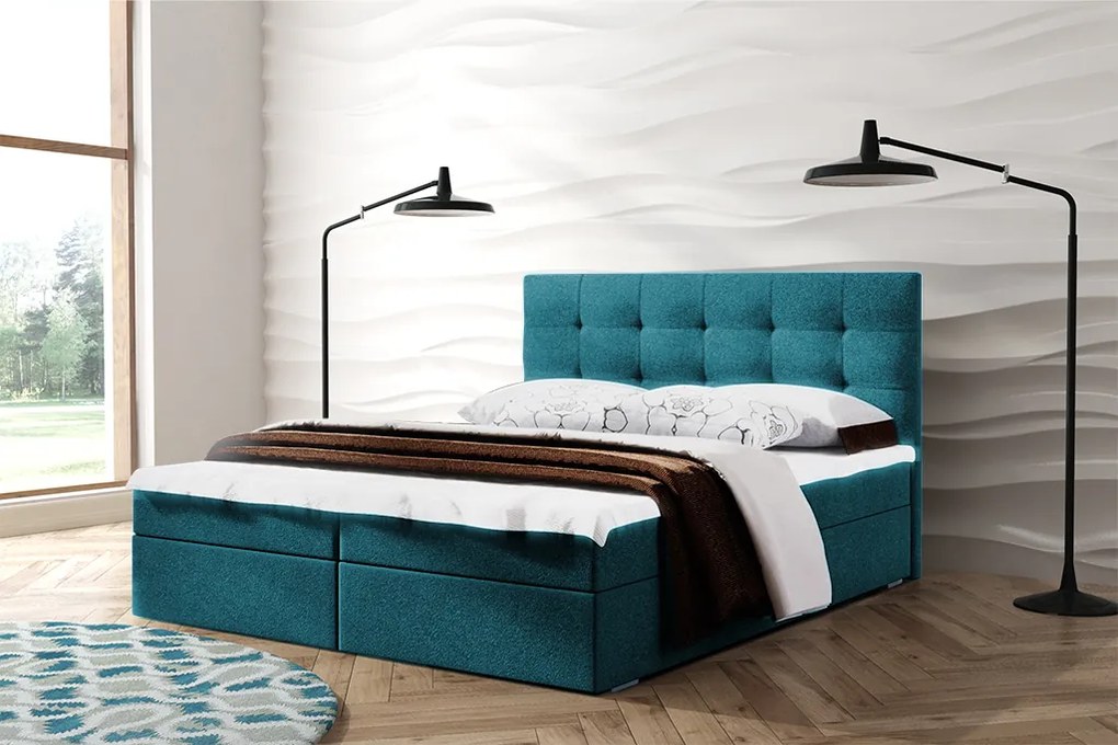 Eka Kontinentální čalouněná postel OSLO (120x200 cm) Barva látky Trinity: (2303) Světlá béžová