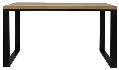Drewmax Jídelní stůl ST373 S140 masivní dub tmavý dub   bílá lesklá