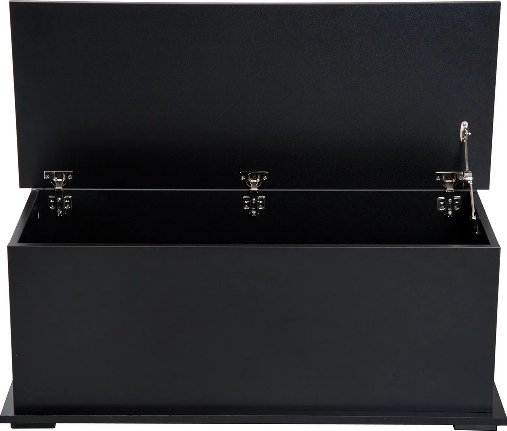 HOMCOM Dřevěný úložný box s víkem, nosnost max. 120 kg pro ložnici a obývací pokoj 100x40x40 cm Černý | Aosom