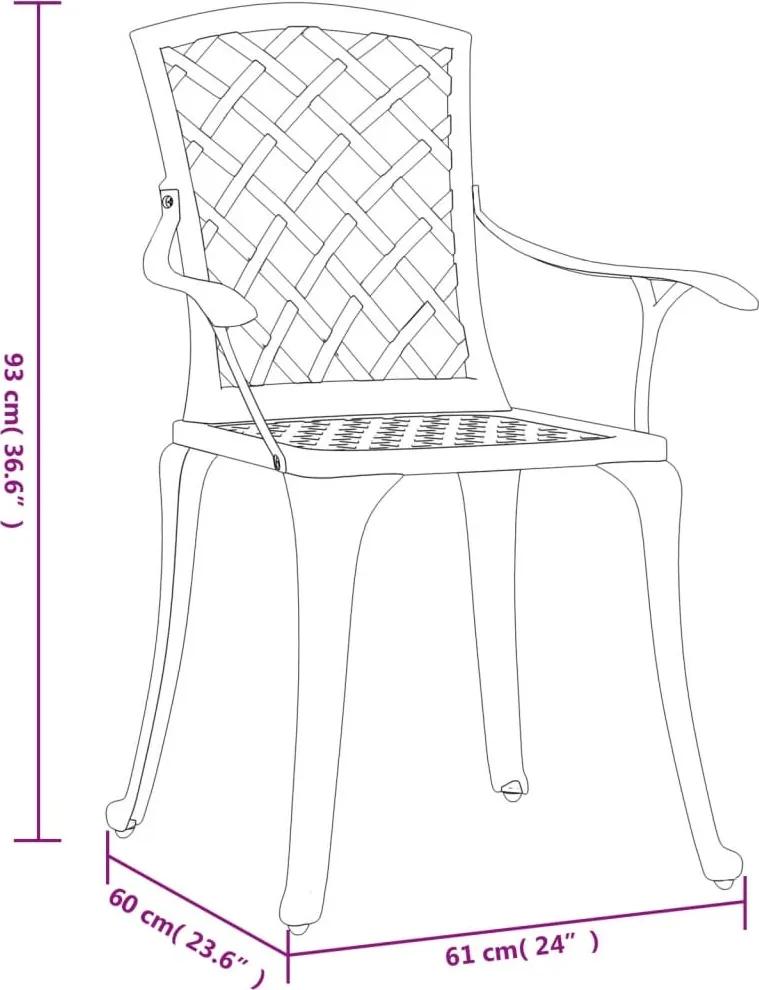 vidaXL Zahradní židle 6 ks litý hliník [3216319] Barva: Bílá