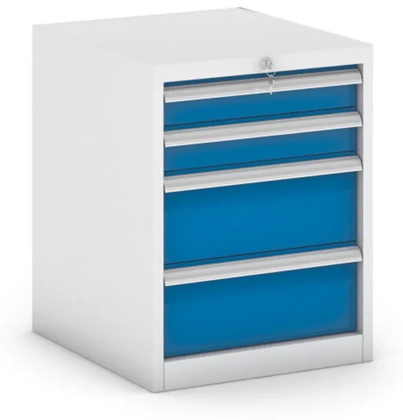 Zásuvkový dílenský box na nářadí ke stolu GB 500, 4 zásuvky, 550 x 600 x 700 mm