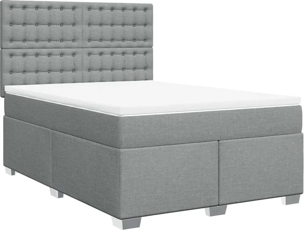 Box spring postel s matrací světle šedá 140 x 200 cm textil 3292825