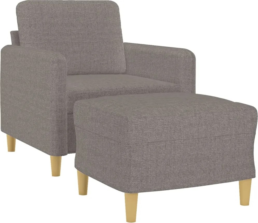 Křeslo s podnožkou taupe 60 cm textil 3201191