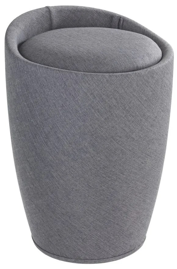 Šedý koš na prádlo a taburetka v jednom Wenko Linen Look, 20 l