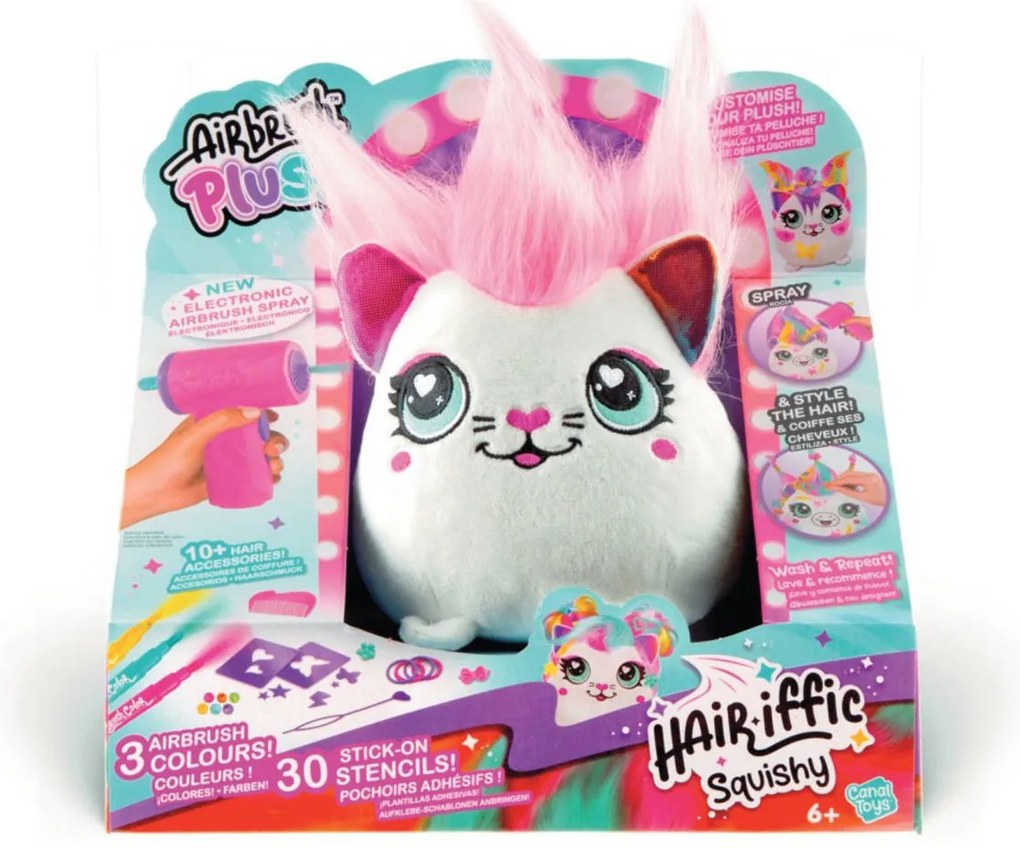 EP Line Airbrush Hair´iffic Squish Pal set plyšák k vybarvení na baterie 2 druhy air040