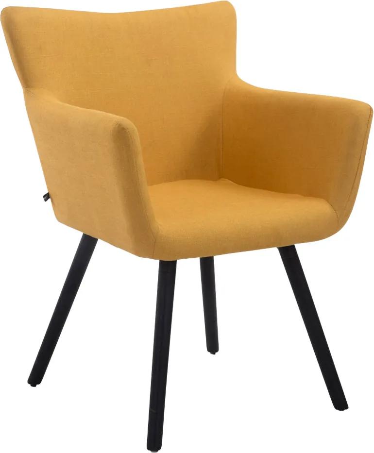 Židle Antwerp s opěrkami ~ látka, nohy černé Barva  Žlutá