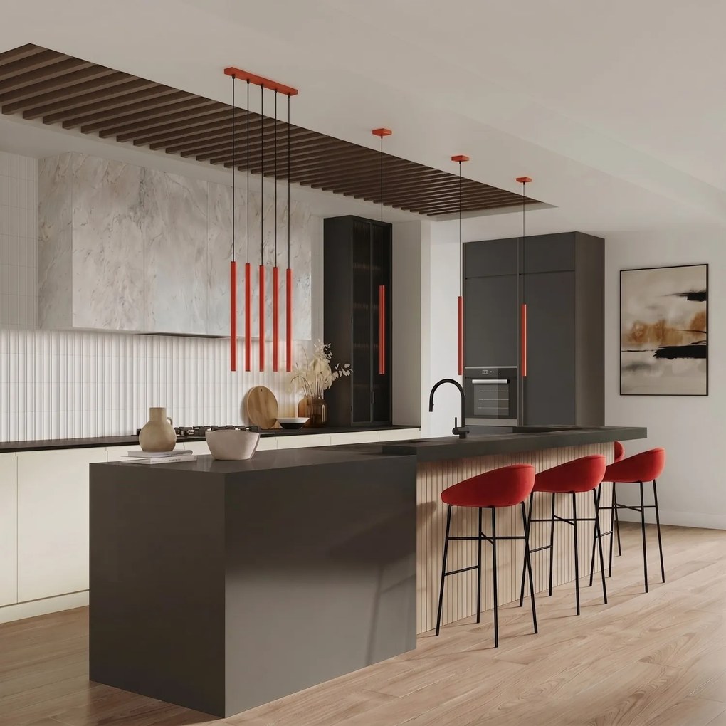 Sollux Lighting Závěsné svítidlo PASTELO 3P červené