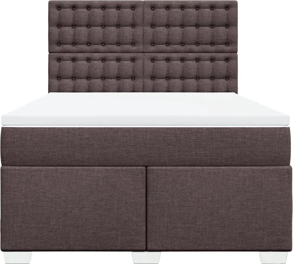 Box spring postel s matrací tmavě hnědá 140x200 cm textil 3290528