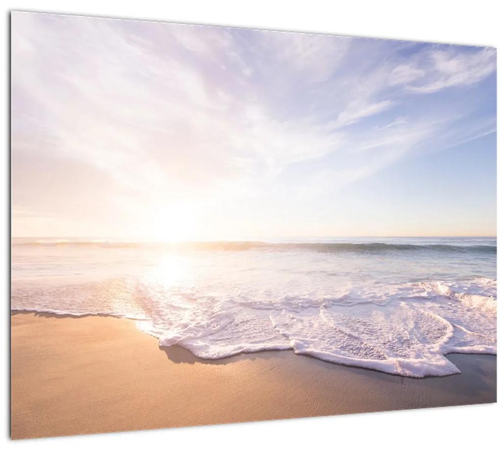 Skleněný obraz písečné pláže (70x50 cm)