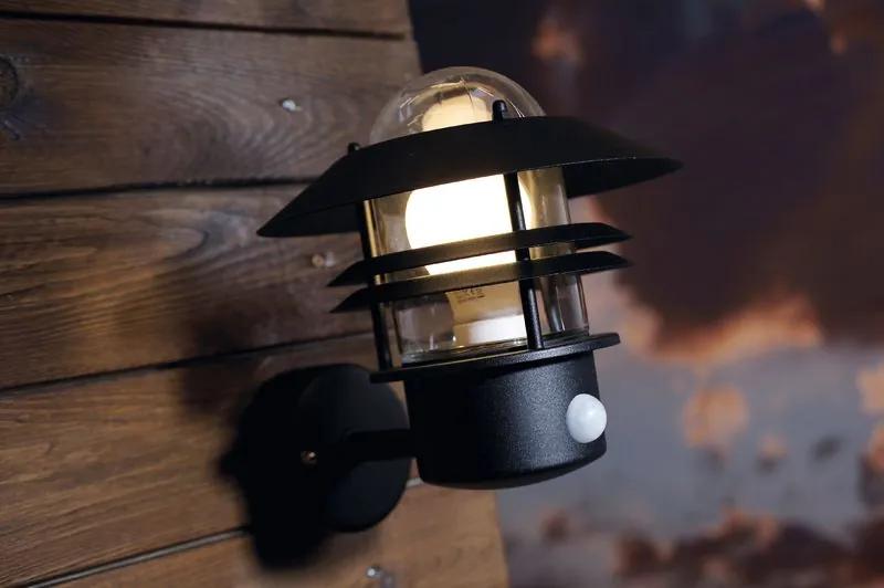 Nordlux Blokhus Sensor (černá) Venkovní nástěnná světla s čidlem kov, sklo IP54 25031003