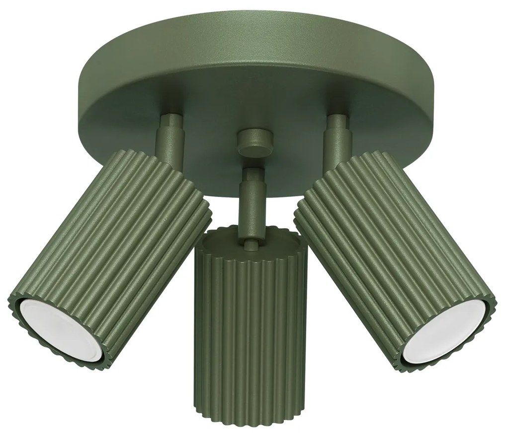 Sollux Lighting Stropní svítidlo KARBON 3P olivově zelené