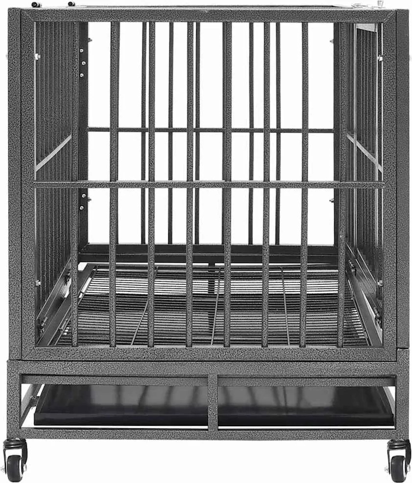 Klec pro psy s kolečky ocel 92 x 62 x 76 cm 171491