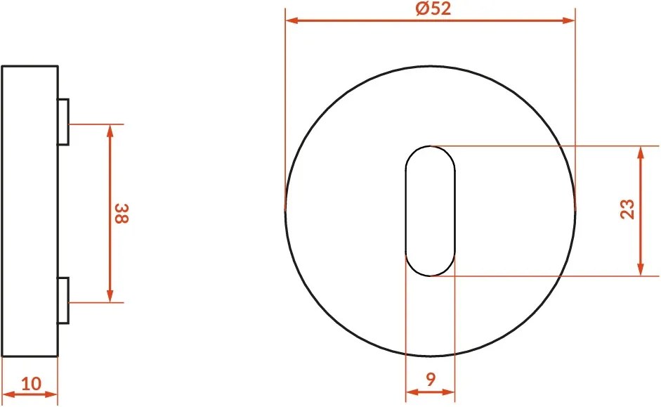 Kuchinox Round short deska s klíčem, LAV-LO1_921A