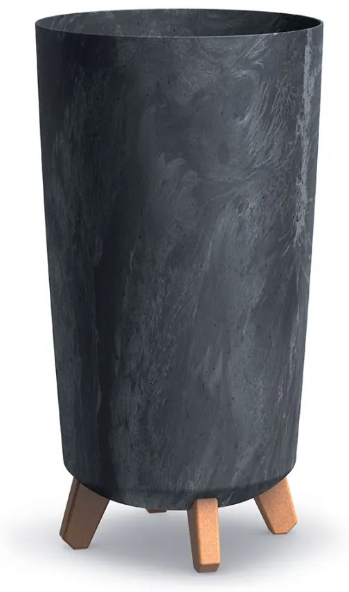 PRO Květináč GRACIA TUBUS SLIM BETON EFFECT 23,9 cm antracit