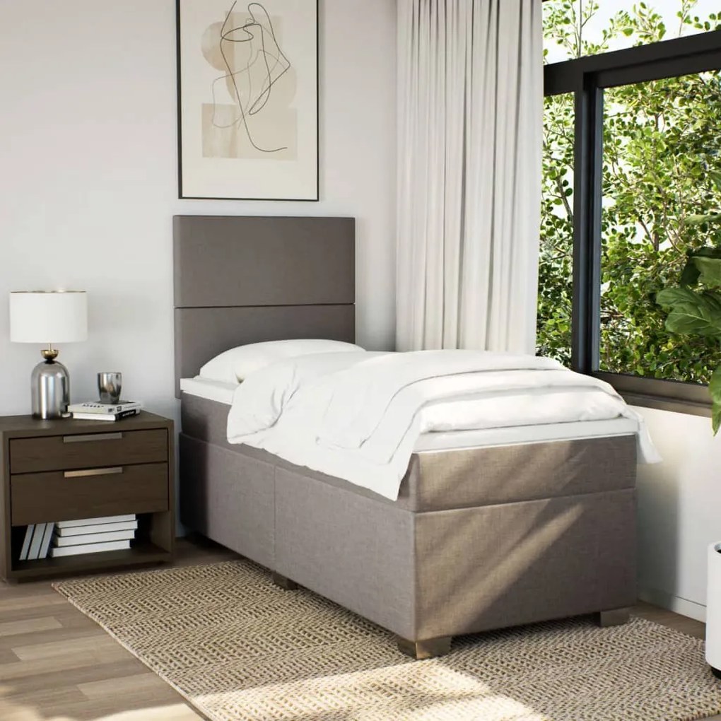 Box spring postel s matrací taupe 90x200 cm textil 3290368