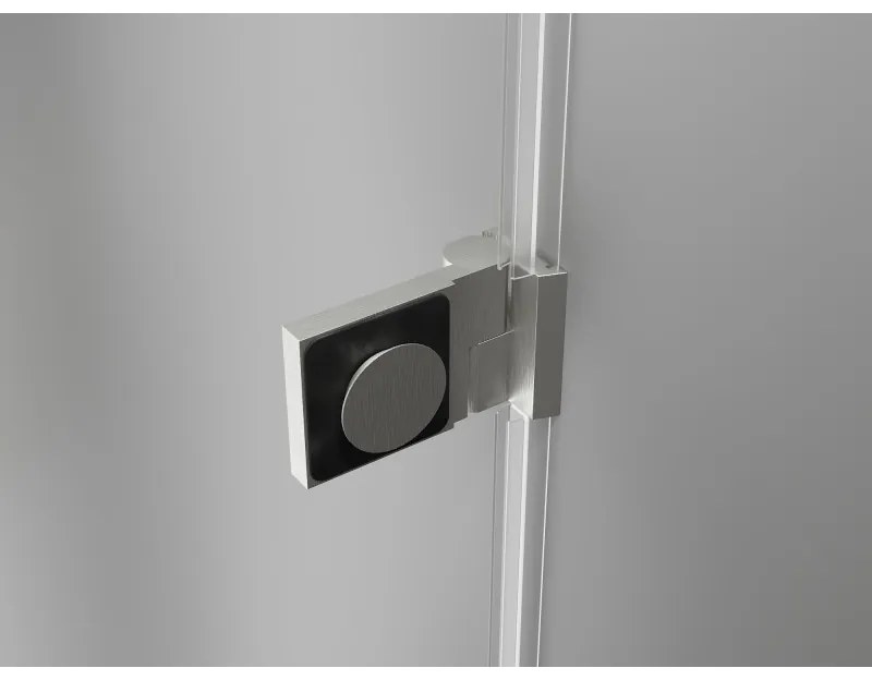Mexen Lunar-B, výklopný sprchový kout levý 70 x 70 cm, 8mm čiré sklo, ocelový profil, 832-070-070-97-00-L