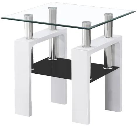 Konferenční stolek Lilla (sklo + bílá). 1050420