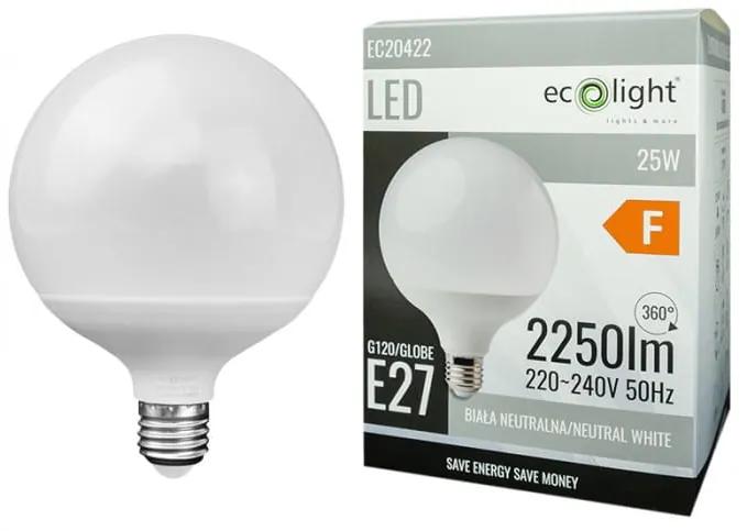ECOLIGHT LED žárovka G120 - E27 - 25W - neutrální bílá