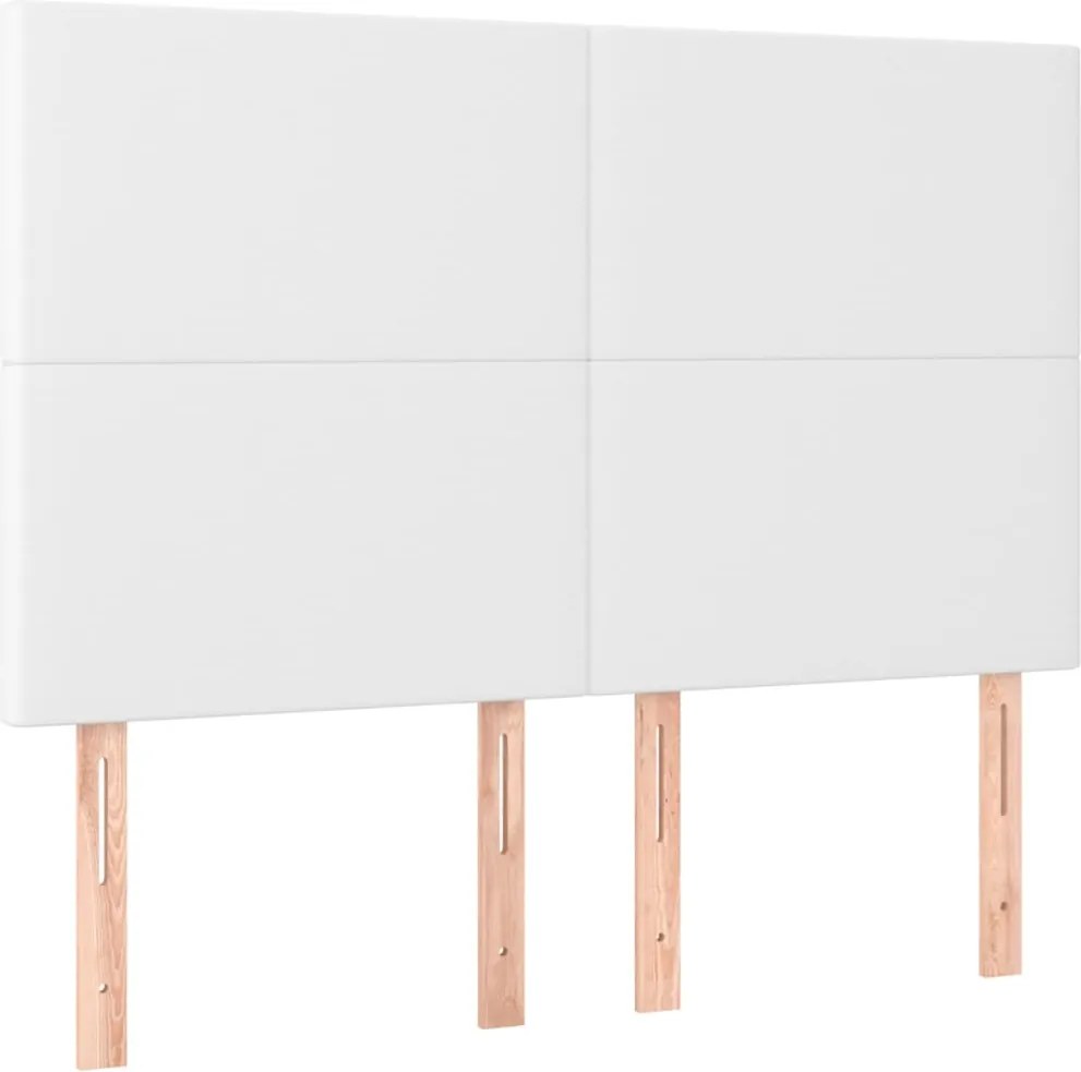 Box spring postel s matrací a LED bílá 140x190 cm umělá kůže 3135820