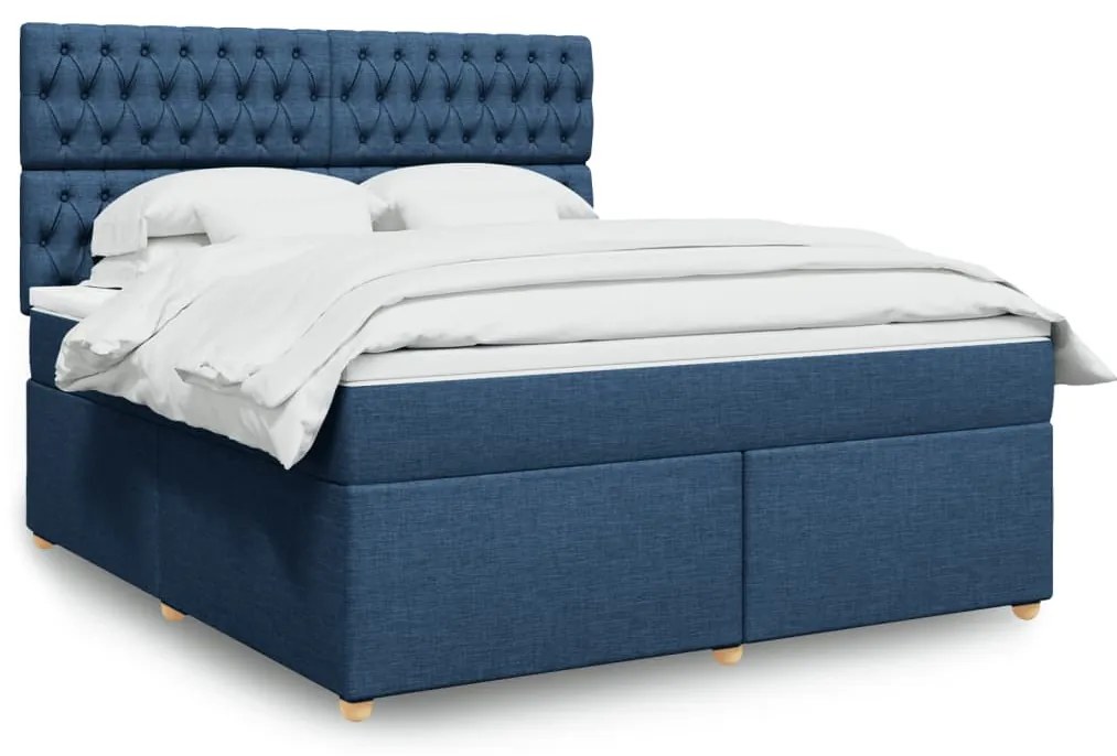 Box spring postel s matrací modrá 180x200 cm textil 3291372