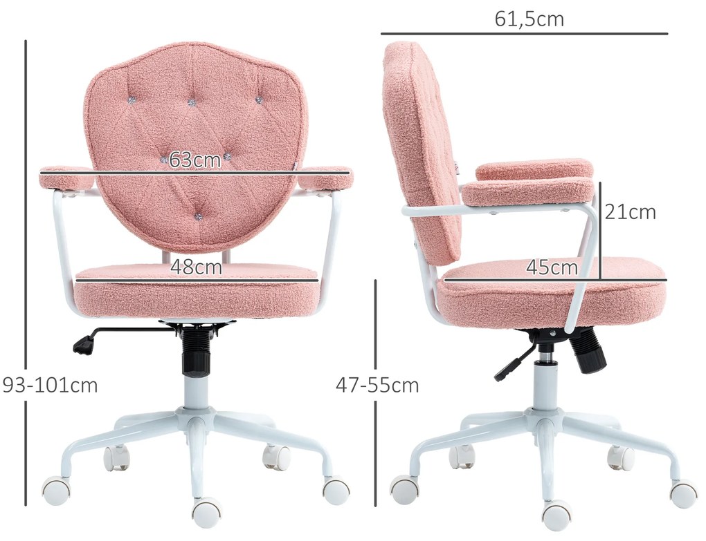 Kancelářská židle HOMCOM, ergonomická kancelářská židle s houpací funkcí, knoflíkový potah, výškově nastavitelná židle k počítači s otočnou funkcí, p…