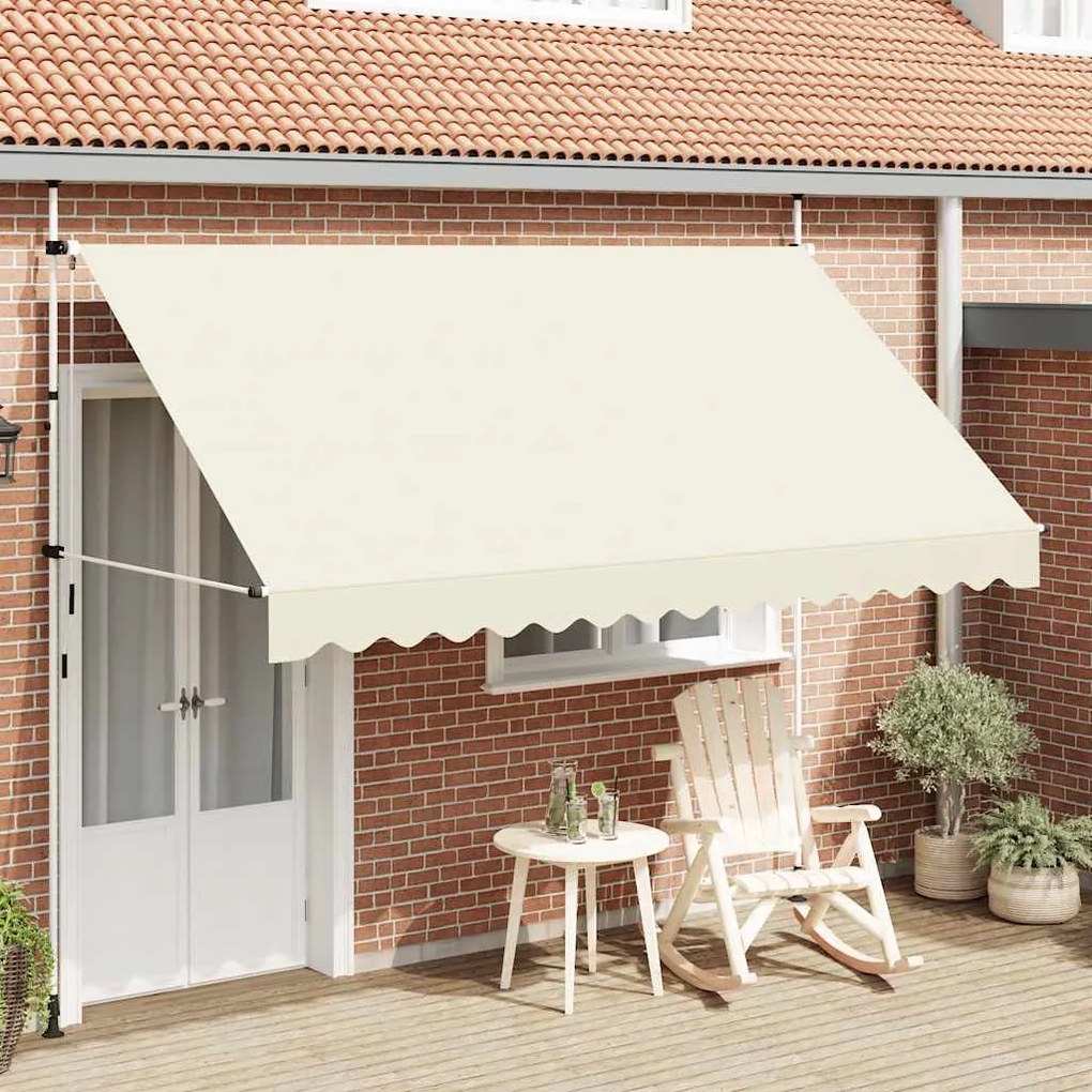 vidaXL Ručně zatahovací markýza 350 cm [43229] Barva: oranžová a bílá