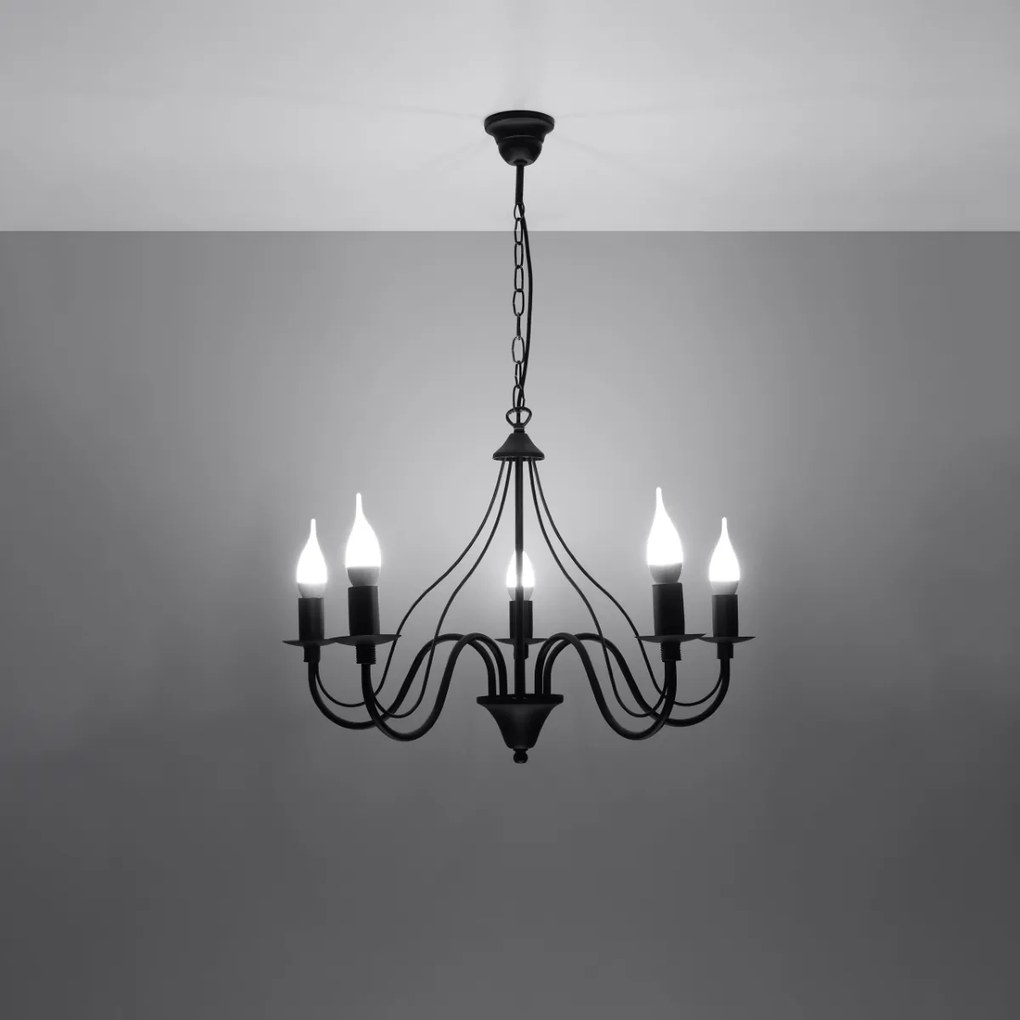 Sollux Lighting Lustr MINERWA 5 černý