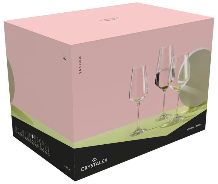 Crystalex - Bohemia Crystal Sklenice na bílé a červené víno Sandra 450 ml, 6 ks