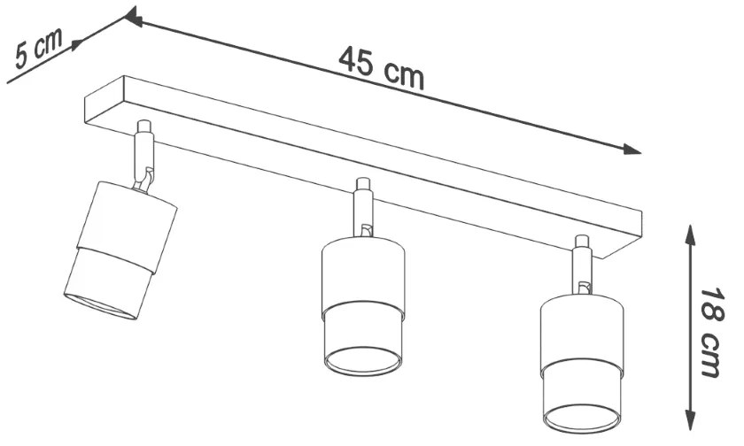 Sollux Lighting Stropní svítidlo NERO 3 Černá/chromové