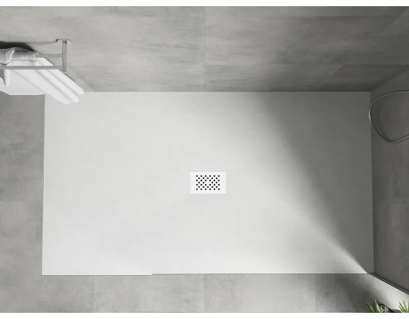 Mexen Hugo, obdélníková sprchová vanička SMC 160 x 100 cm, bílá, bílá krytka, 42101016-W