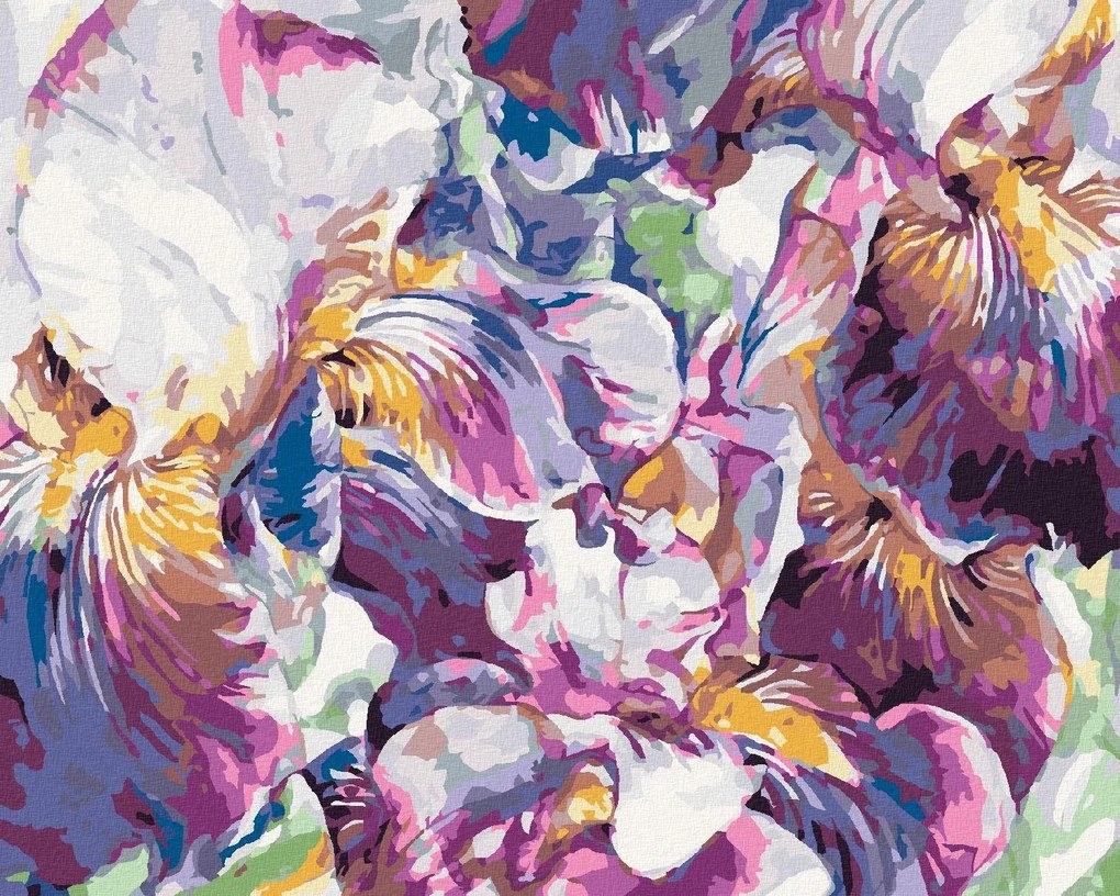 zuty zuty - malování podle čísel - fialové kosatce, 40x50 cm, plátno