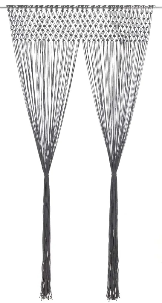 Macramé závěs antracitový 140 x 240 cm bavlna 323991