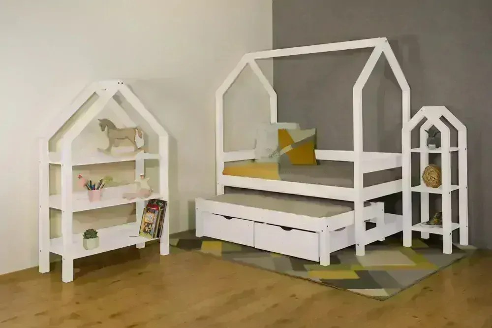 MAXIDO Dětská postel Snílek s přistýlkou a šuplíky 180x80 bílá